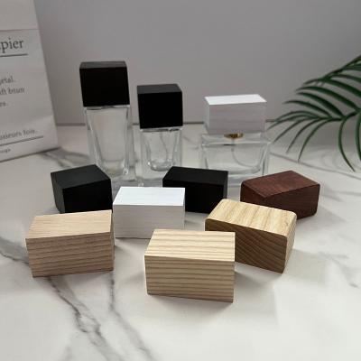 China Natural Solid Wood Rectangle Perfume Bottle Cap - Custom Sizes & Silk Screen Printing - ISO Certified Manufacturing for sale