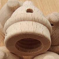 China Custom Beech Wood Perfume Bottle Cap 12mm Thread Diameter Round Hat Type with Silk Screen Printing for sale