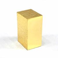 China Custom Zinc Alloy Die Cast Rectangle Perfume Bottle Cap Gold Color 24mm for sale