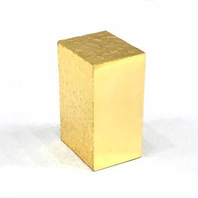 China Custom Zinc Alloy Die Cast Rectangle Perfume Bottle Cap Gold Color 24mm for sale