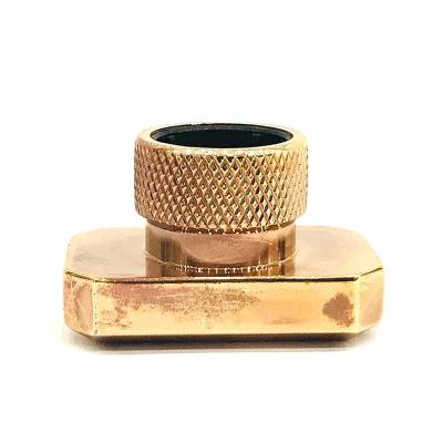 China Rectangle Shape Antique Finish Metal zamak perfume bottle cap for sale