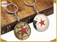 China Custom Brass Brushed Zinc Alloy Star Keychain - 200PCS Box Packaging with CNC Engraving for Promotional Gifts for sale