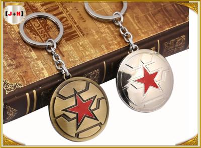 China Custom Brass Brushed Zinc Alloy Star Keychain - 200PCS Box Packaging with CNC Engraving for Promotional Gifts for sale