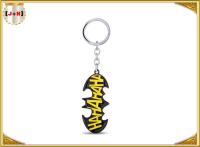 China Custom Batman Black Metal Key Ring with Yellow Logo - Zinc Alloy Material 200PCS Box Packaging for sale