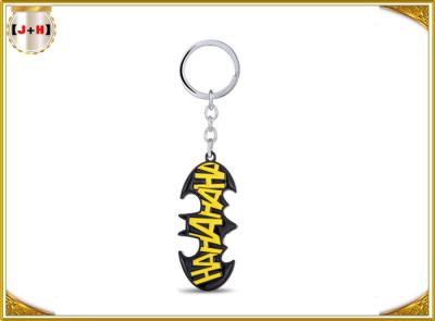 China Custom Batman Black Metal Key Ring with Yellow Logo - Zinc Alloy Material 200PCS Box Packaging for sale
