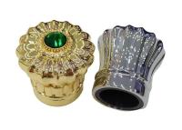 China Round Luxurious  Zamak Perfume Bottle Lid With Irregular Surface for sale