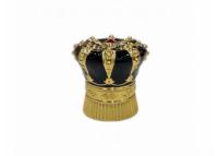 China Glossy Black Diamond Zamak Perfume Caps Metal Screw-On Bottle Lids 20mm for sale