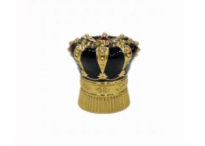 China Glossy Black Diamond Zamak Perfume Caps Metal Screw-On Bottle Lids 20mm for sale