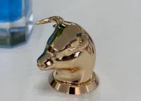 China Zinc Alloy Bull Shaped Perfume Bottle Cap Custom Logo Gold Silver 20mm for sale