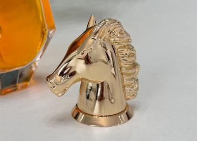 China Zamak Horse Shaped Metal Perfume Cap High Grade Zinc Alloy Custom Size Gold Silver Rose Gold for sale