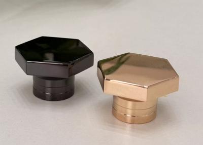 China Zinc Alloy Hexagonal Shape Perfume Bottle Caps Customized Color And Logo for sale