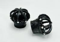 China Zamak Perfume Bottle Caps Lids Diamond Black Eco-Friendly Custom Size 10000pcs MOQ for sale