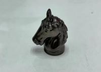 China Custom Zinc Alloy Horse Shaped Perfume Bottle Cap 20mm Black Matte Finish for sale
