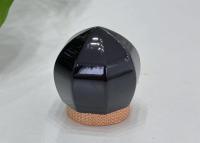 China High Gloss Black Zinc Alloy Perfume Bottle Caps Lids Custom Size 20mm 24mm for sale