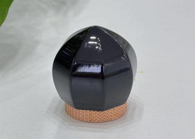 China High Gloss Black Zinc Alloy Perfume Bottle Caps Lids Custom Size 20mm 24mm for sale