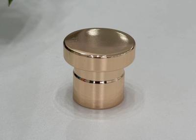 China Custom Zinc Alloy Perfume Bottle Cap Shiny Gold Finish 20mm 30mm OEM for sale
