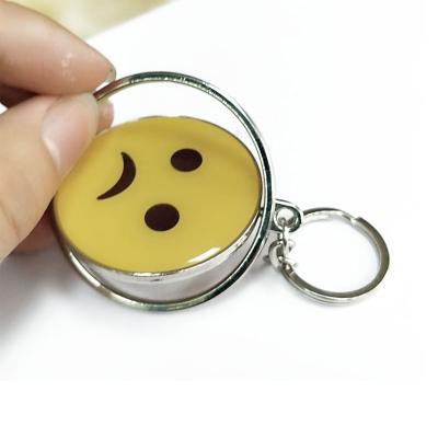 China Custom Logo Smiling Face Yellow Circle Metal Keychain - Eco-friendly Material, 200PCS/Box Packaging, 7-15 Day Production for sale