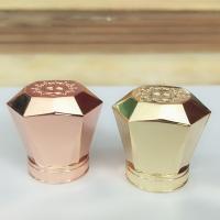 China Gold Zinc Alloy Perfume Bottle Cap 118g Die Casting Plating Custom Logo Metal Cap for sale