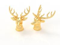 China Zinc Alloy Deer Head Perfume Cap Custom Size Gold Finish Eco Friendly for sale