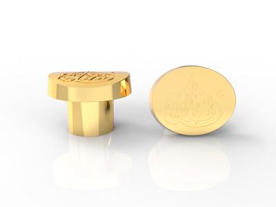 China Custom Logo Zamak Perfume Caps Zinc Alloy Perfume Bottle Caps Gold Finish 20mm for sale