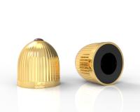 China Zinc Alloy Crystal Zamak Perfume Caps Gold Color Durable Elegant Fragrance Packaging Custom Size for sale