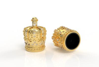 China Custom Zinc Alloy Perfume Cap with Crystal for 20mm Bottle Neck OEM for sale
