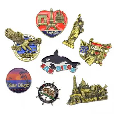 China Premium Metal Fridge Magnets with Local Landmark Designs - 2.5 inch Size Custom Souvenir Gifts for sale