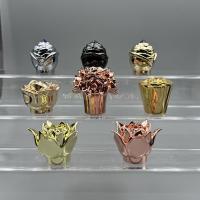 China Exquisite Flower Shaped Crystal Zamak Perfume Caps for Standard 15mm Bottle Necks for sale