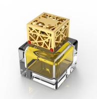 China Square hollowed-out perfume cap gemstone cap Golden for sale