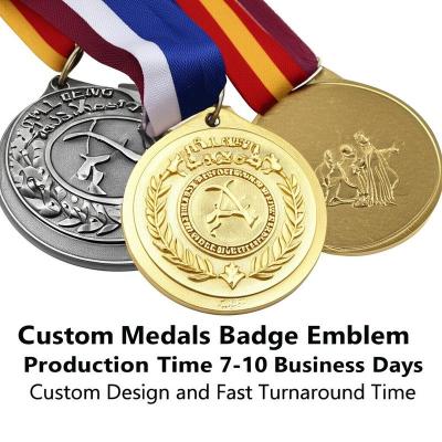 China Custom Metal Medals with 2mm Thickness and Letterpress Printing - Shiny Silver/Gold Finish for Awards and Souvenirs for sale