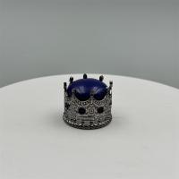 China Luxury Crown Shaped Perfume Cap 15mm Aluminum Plastic Bottle Lid Gold Finish Custom Logo for sale