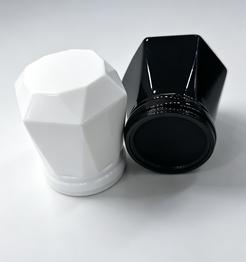 China Diamond Cut Zamak Perfume Cap Multi Faceted Geometric Design Customizable Finishes 18mm 24mm for sale