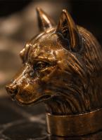 China 3D Wolf Head Zamak Perfume Cap Antique Bronze 24mm Custom Logo for sale
