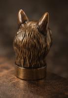 China 3D Wolf Head Zamak Perfume Cap Antique Bronze 24mm Custom Logo for sale