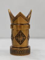 China Antique Gold Crown Zamak Perfume Cap 24mm with Tribal Engraved Details for Luxury Fragrance Packaging for sale