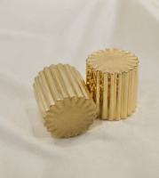 China Luxury Gold Zinc Alloy Perfume Cap Fluted Cylinder Textured Top 20mm for sale