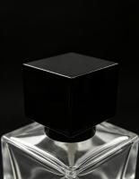 China Matte Black Zinc Alloy Perfume Cap Square Design 24mm Corrosion Resistant for sale
