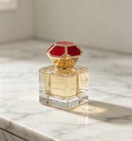 China Hexagonal Zamak Perfume Cap 22mm Red Enamel Corrosion Resistant Luxury Bottle Top for sale