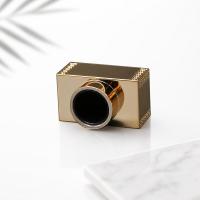 China Rectangle Zamak Perfume Cap Gold Electroplating 18mm Luxury Customizable Perfume Bottle Cap for sale