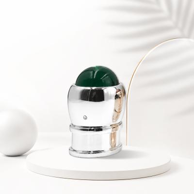 China Luxury Custom Silver Perfume Bottle Cap Zamak Crystal Dome Leak-Proof Fit 24mm for sale