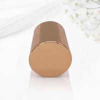 China Gold Smooth Metal Perfume Bottle Cap 20mm Unique Design Cylindrical Zamak Tops for sale