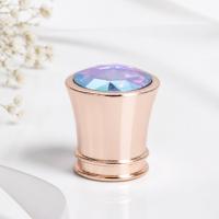 China Custom Zamak Perfume Bottle Cap with Iridescent Crystal 24mm Rose Gold Finish for sale