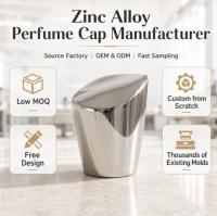 China Mirror Finish Zamak Perfume Caps 24mm Polished Beveled Surface Custom Logo Luxury Bottles for sale