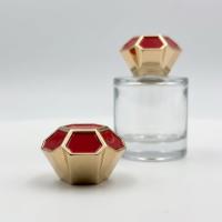 China Luxury Zinc Alloy Perfume Cap with Faceted Design and Inlaid Red Enamel - Customizable Size for sale