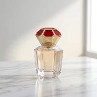 China Luxury Zinc Alloy Perfume Cap with Faceted Design and Inlaid Red Enamel - Customizable Size for sale