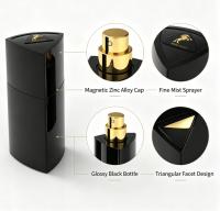 China Luxury Magnetic Zamak Perfume Cap Triangle 10ml Custom Color Perfume Bottle Set for sale