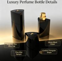 China Luxury Magnetic Zamak Perfume Cap Triangle 10ml Custom Color Perfume Bottle Set for sale