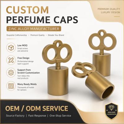 China Custom Crown Zamac Perfume Caps, Luxury Electroplated Zinc Alloy Fragrance Bottle Lids with Engraved Logo  OEM ODM Wholesale Manufacturer for sale