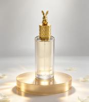 China Luxury Rabbit Zinc Alloy Lid Refillable Empty Glass Perfume Bottle for sale