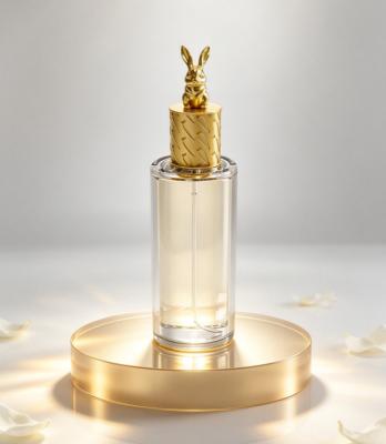 China Luxury Rabbit Zinc Alloy Lid Refillable Empty Glass Perfume Bottle for sale